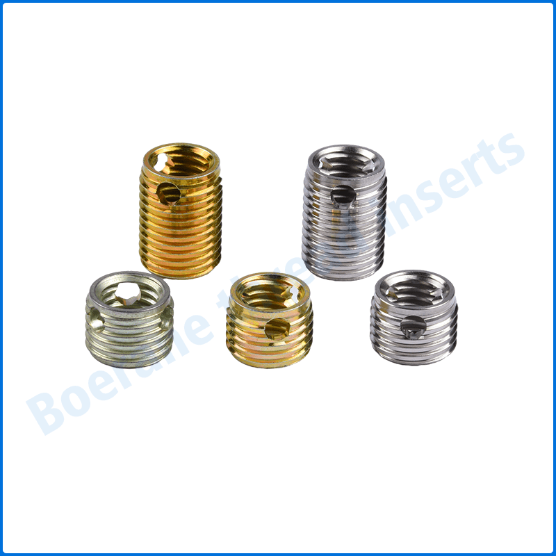 Threaded inserts self-tapping with cutting bores