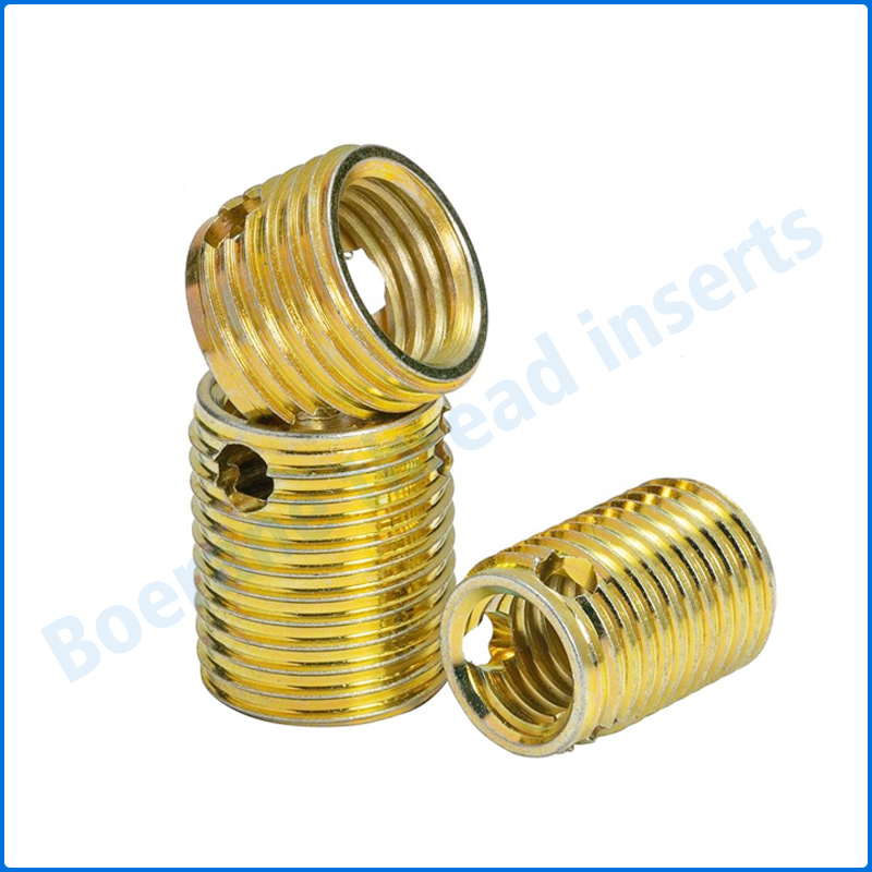 Yellow Zinc Plated Self-tapping Insert with Cutting Bores